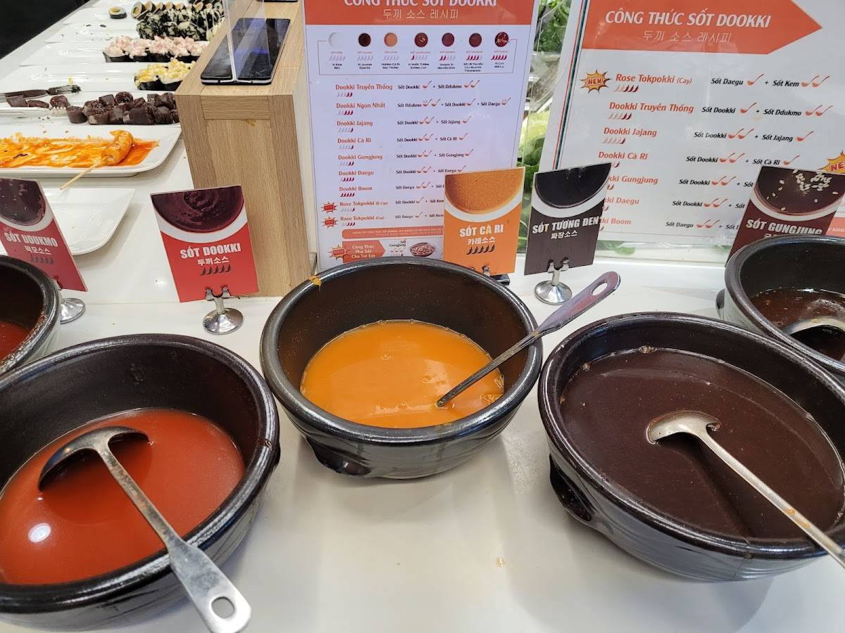 Menu at Dookki Lotte Mall restaurant, Hanoi