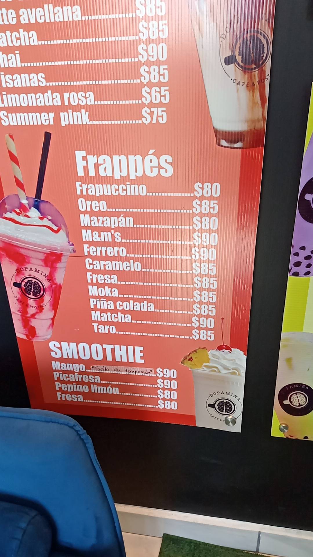 Menu at Dopamina pub & bar, Tijuana