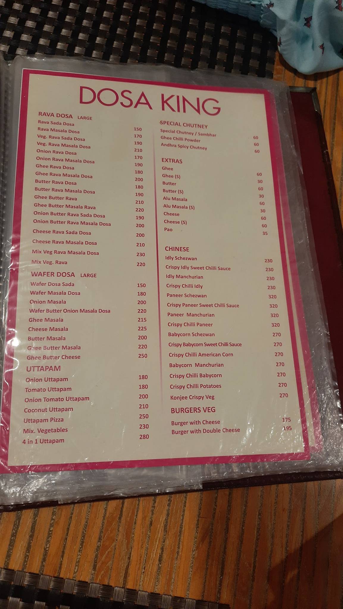 Menu at Dosa King & Hong Kong - Best Dosa South Indian Food Chinies ...