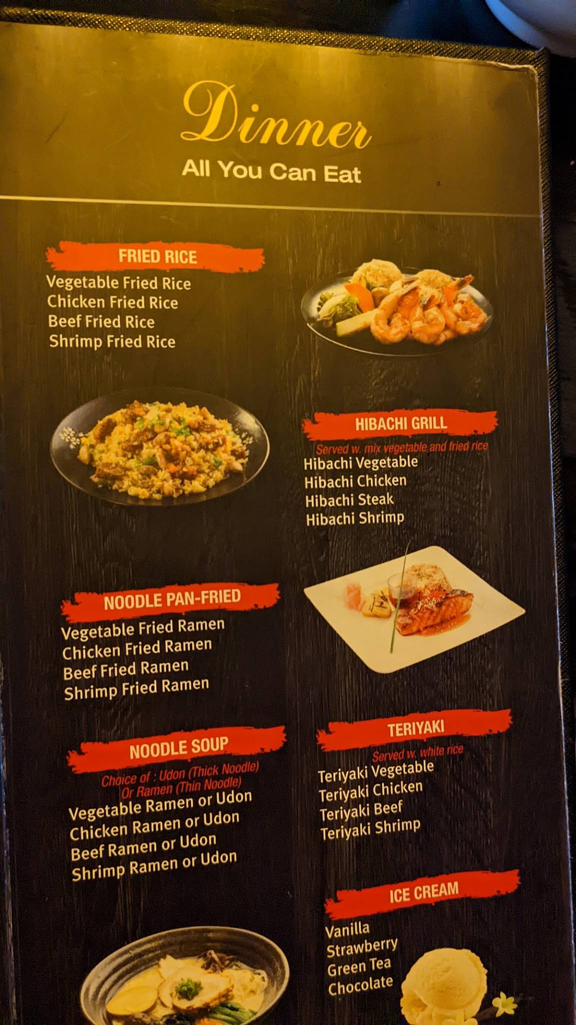 Carta del restaurante Ooka Sushi, Dothan