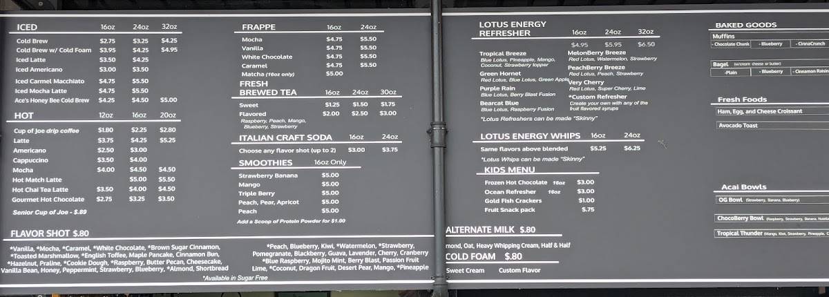 Menu at Downtown Joe pub & bar, Huntingdon