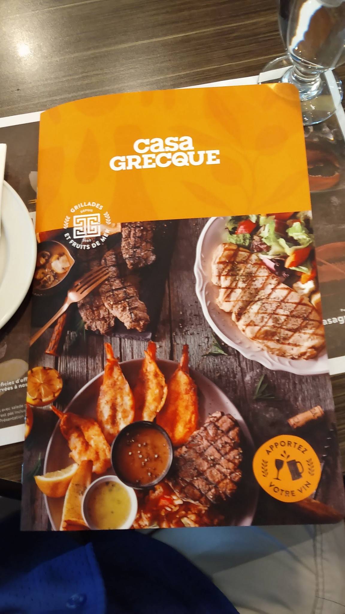 Menu au Casa Grècque BBQ, Drummondville