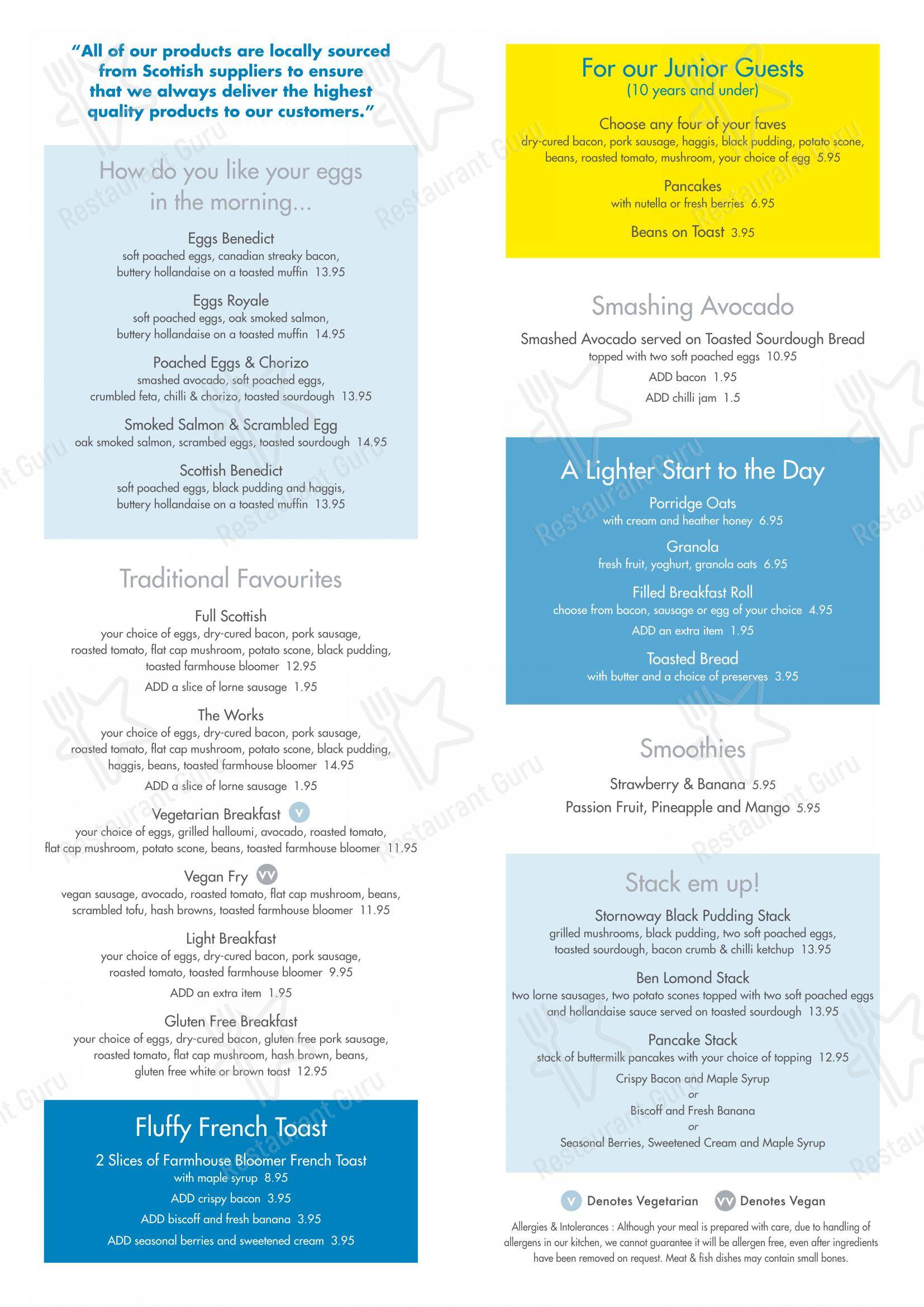 Menu at Duck Bay Hotel & Restaurant, Alexandria