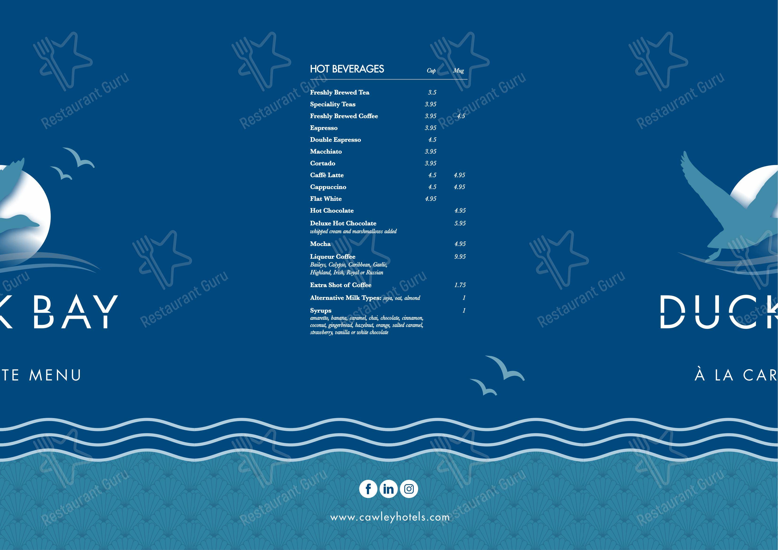 Menu at Duck Bay Hotel & Restaurant, Alexandria