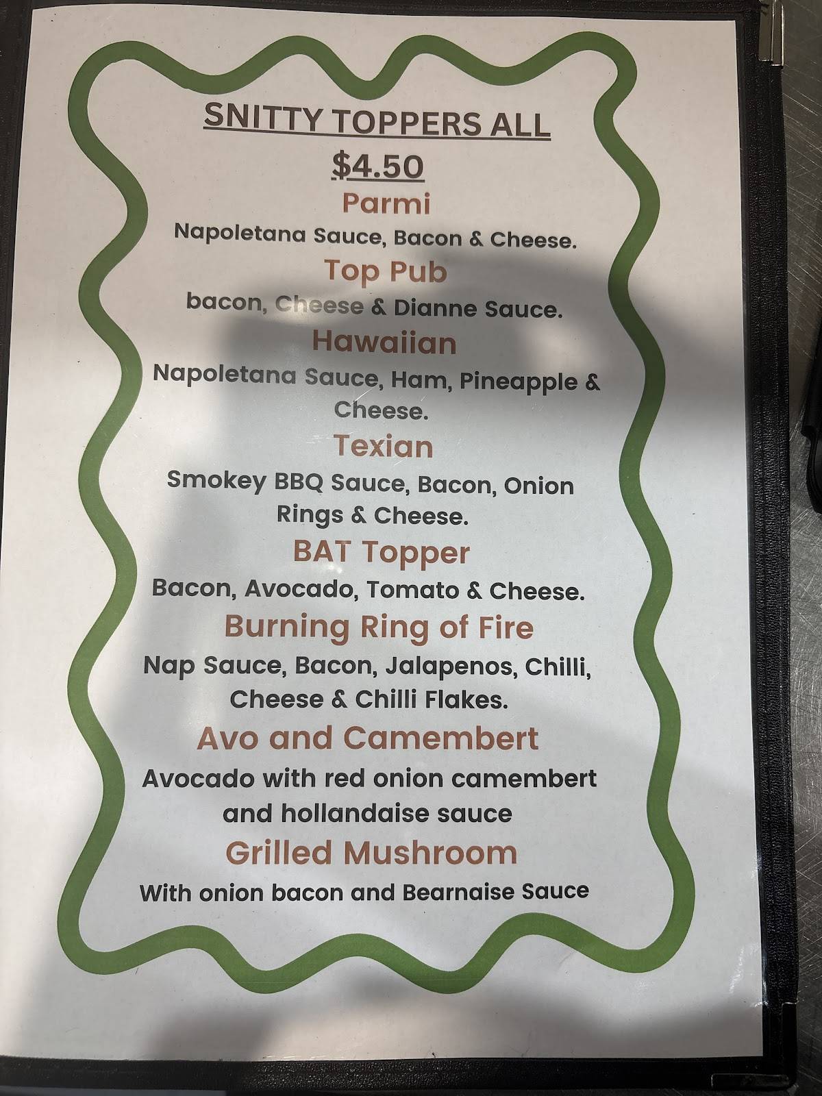 Menu at Hotel Dunedoo pub & bar, Dunedoo