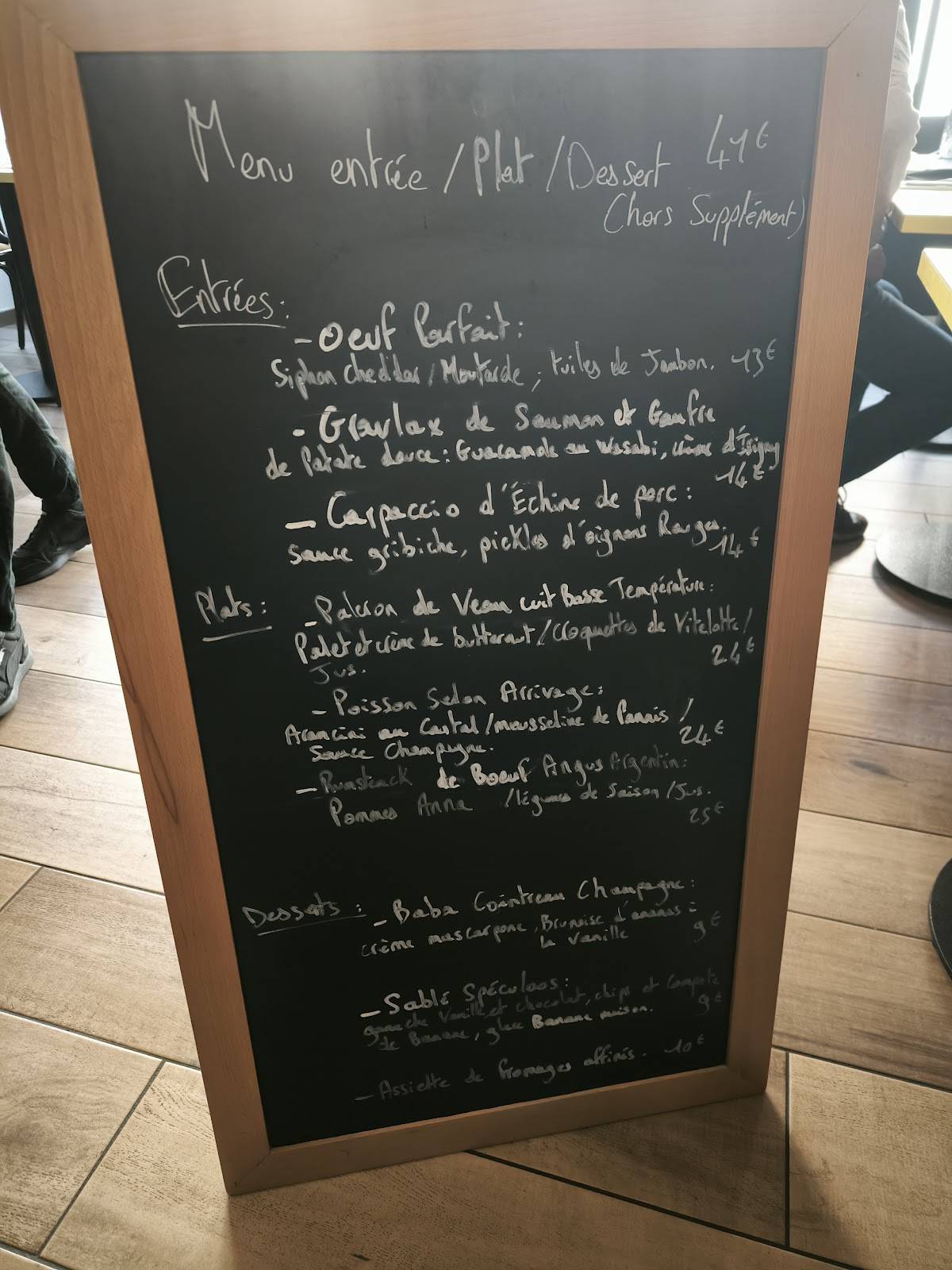 Menu au Le Gaston restaurant, Dunkerque