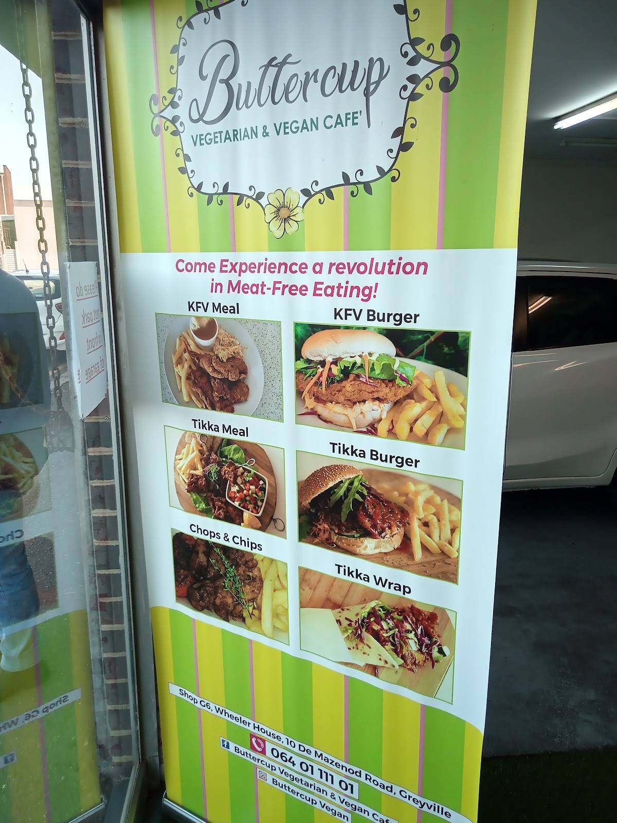 Menu at Buttercup vegetarian and vegan Cafe, Durban