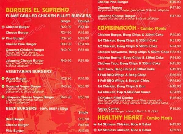 Menu at Mochachos Gateway Shopping Centre (Theatre of shopping ...