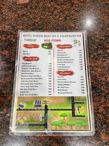 Menu at Durga bhavan, Rameswaram