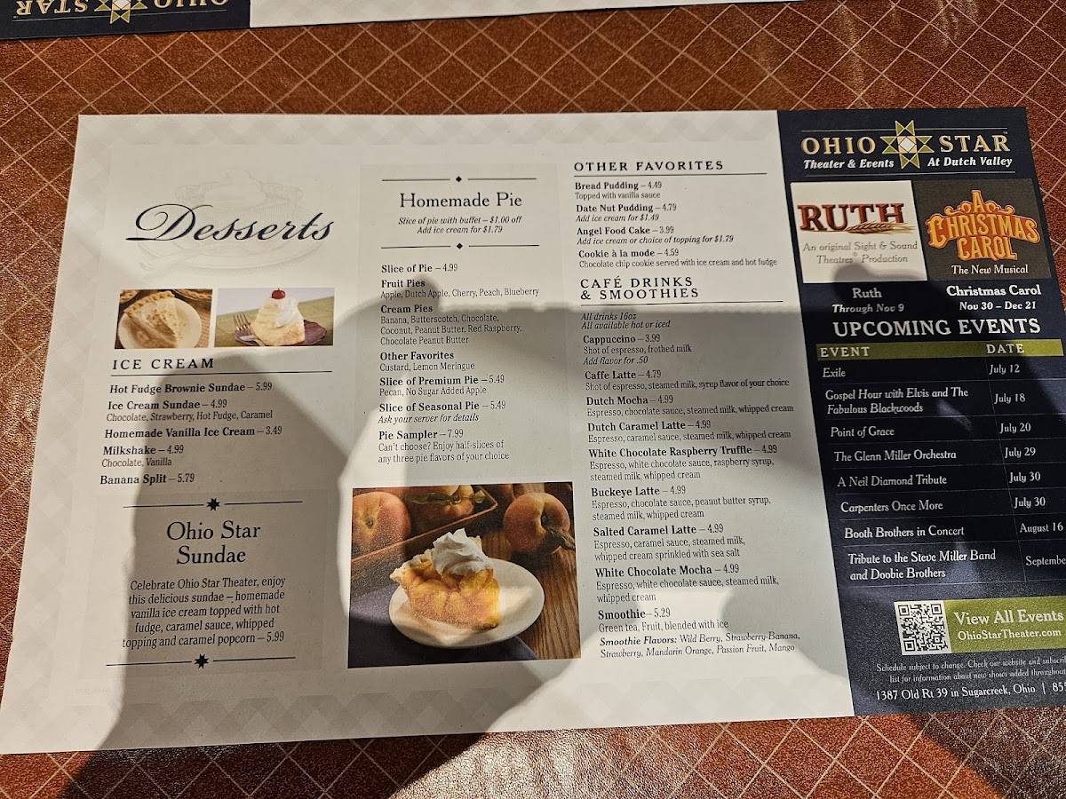 Menu at Dutch Valley Restaurant, Sugarcreek, Old Rte 39 NE