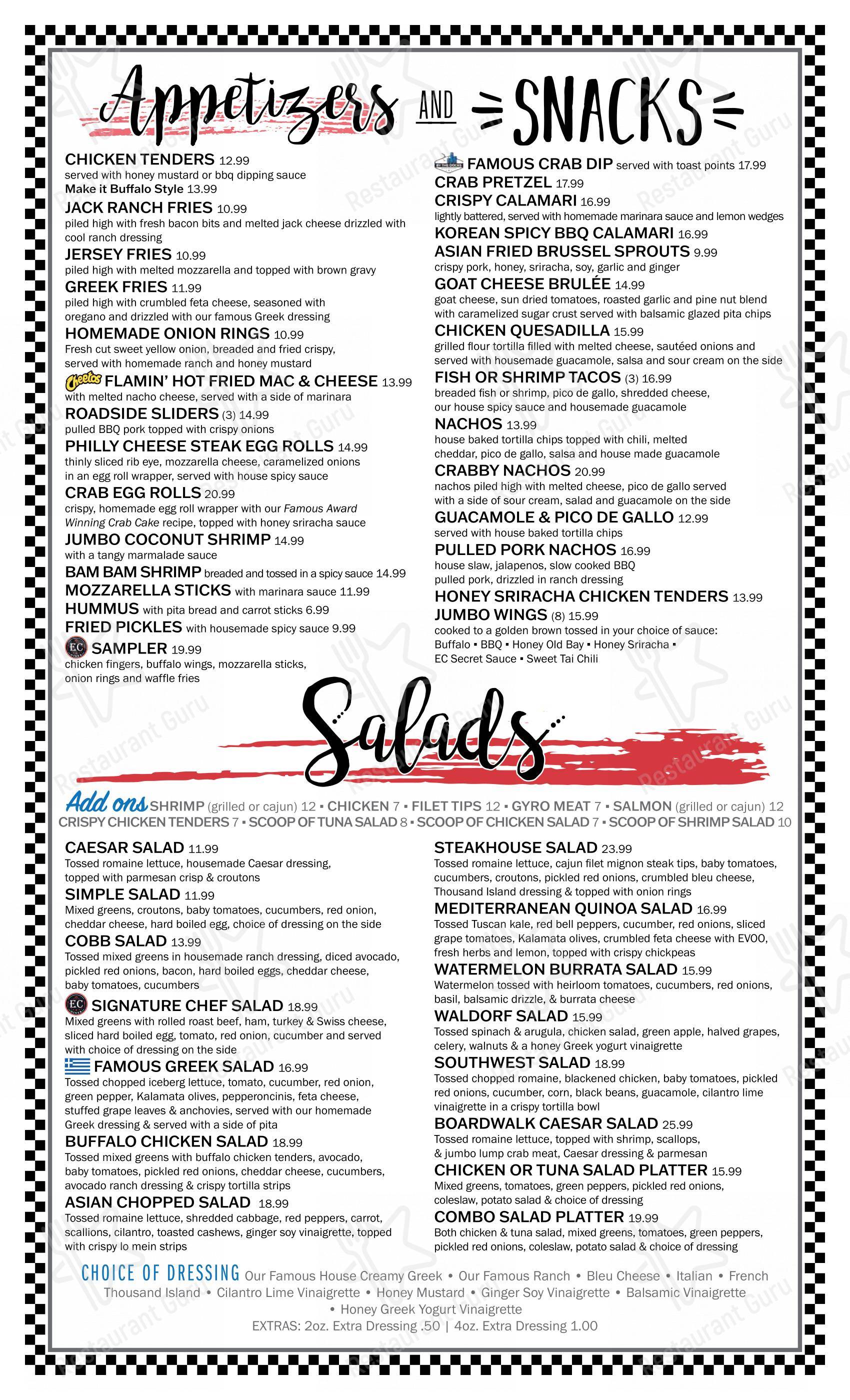 Menu at EC Diner restaurant, Ellicott City