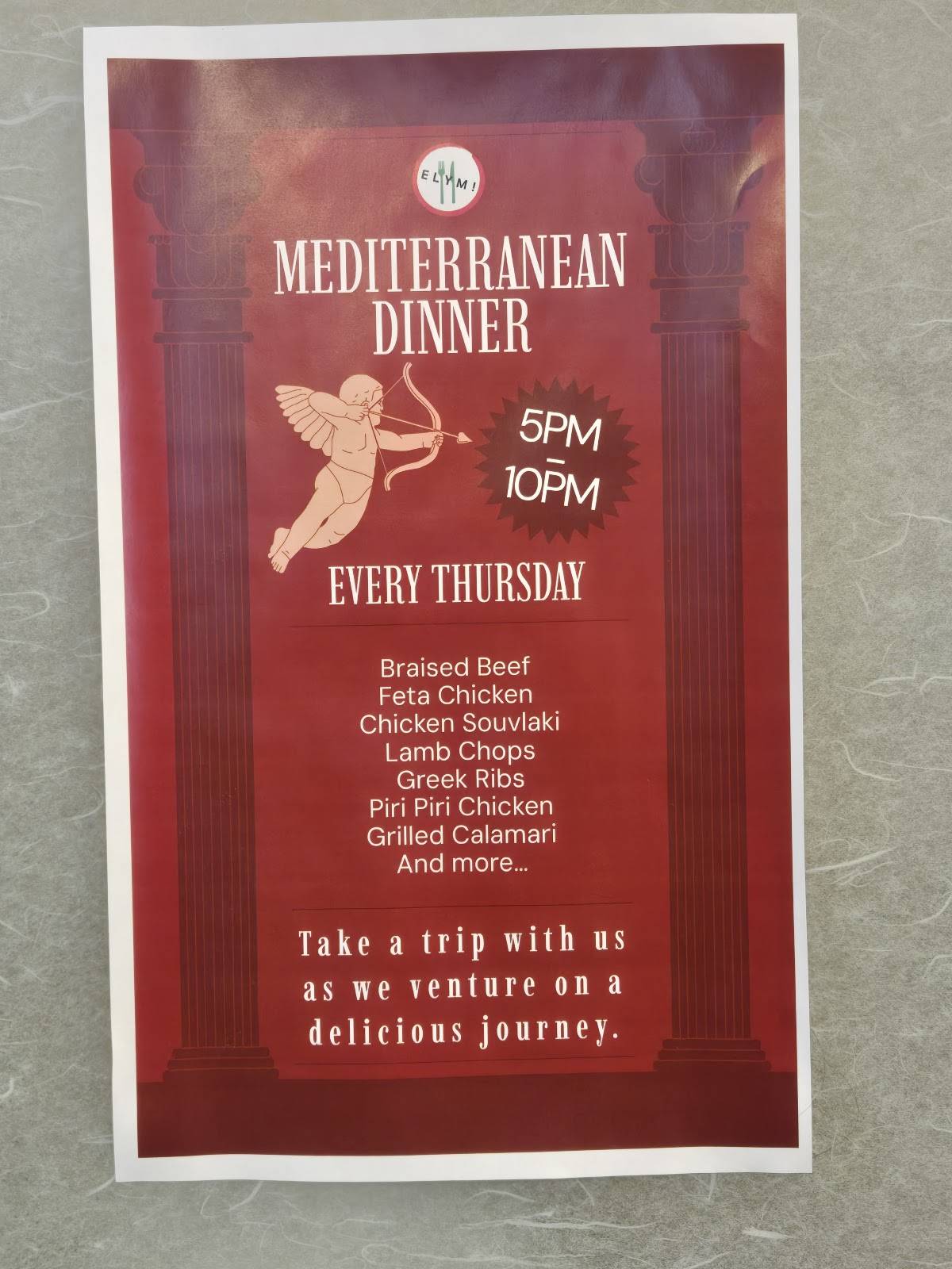 Menu at ELYMI Family Buffet Restaurant, Calgary