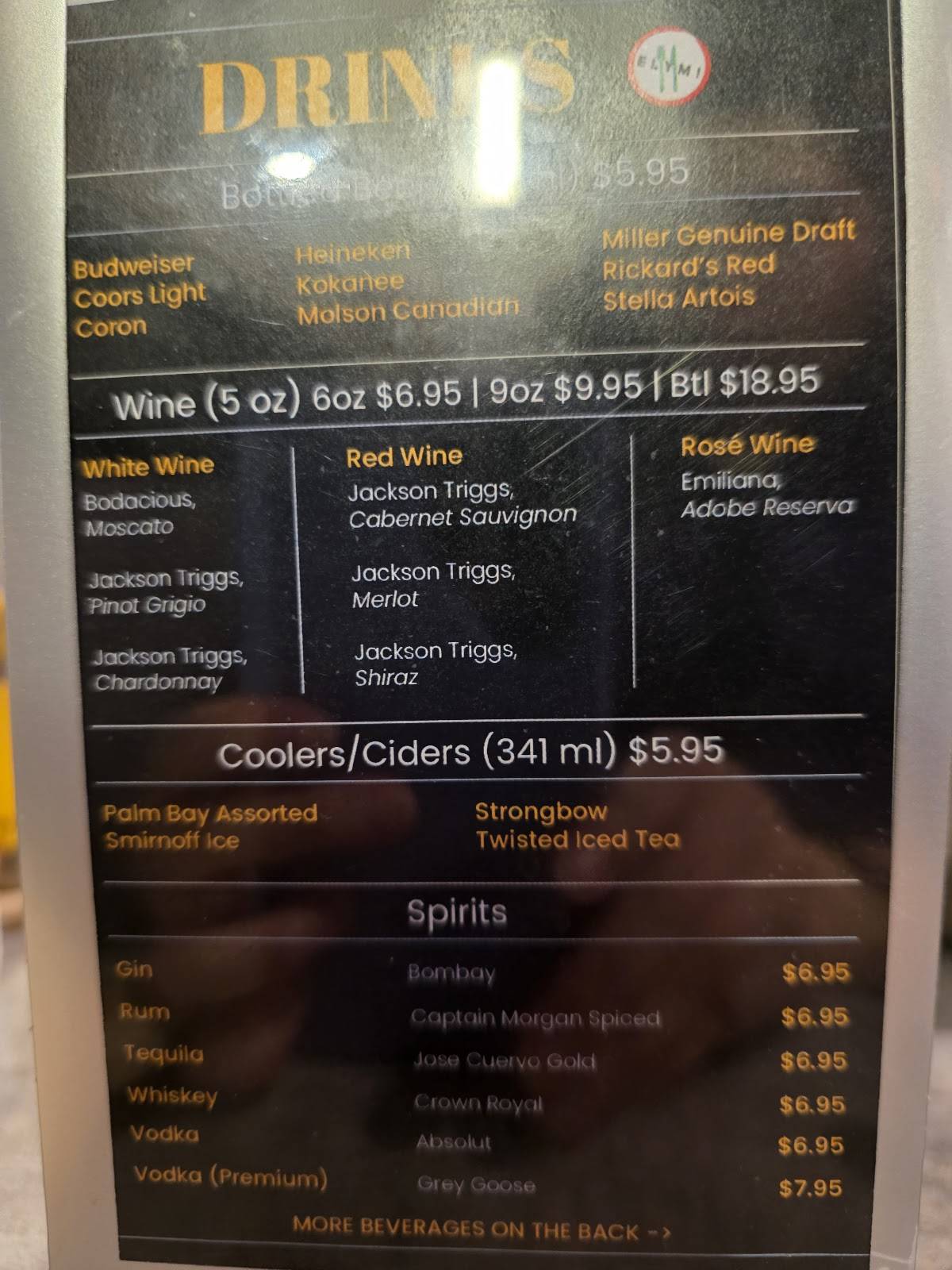 Menu at ELYMI Family Buffet Restaurant, Calgary
