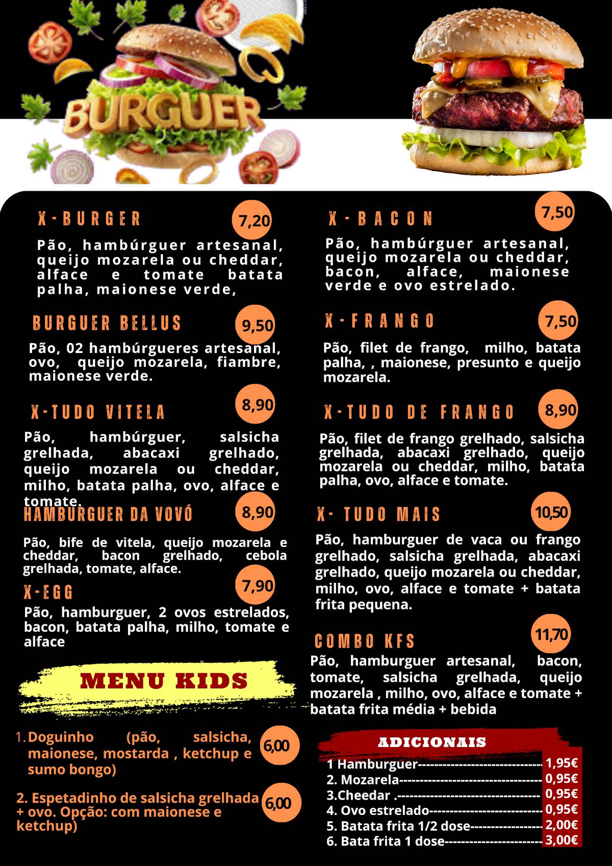 Menu em Europa - Açaiteria, hamburgueria e pastelaria Brasileira ...