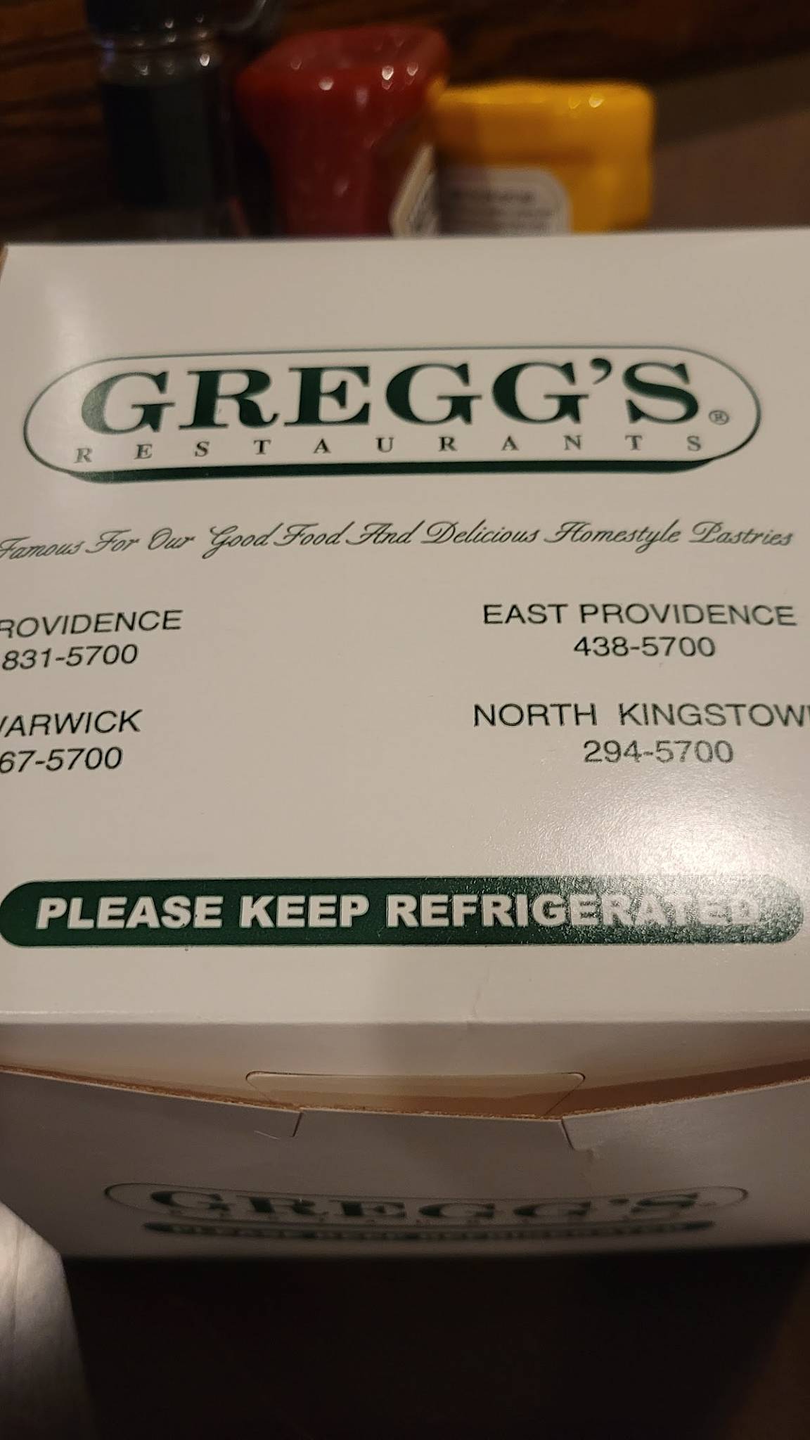 Menu at Gregg's - East Providence desserts, East Providence, Pawtucket Ave
