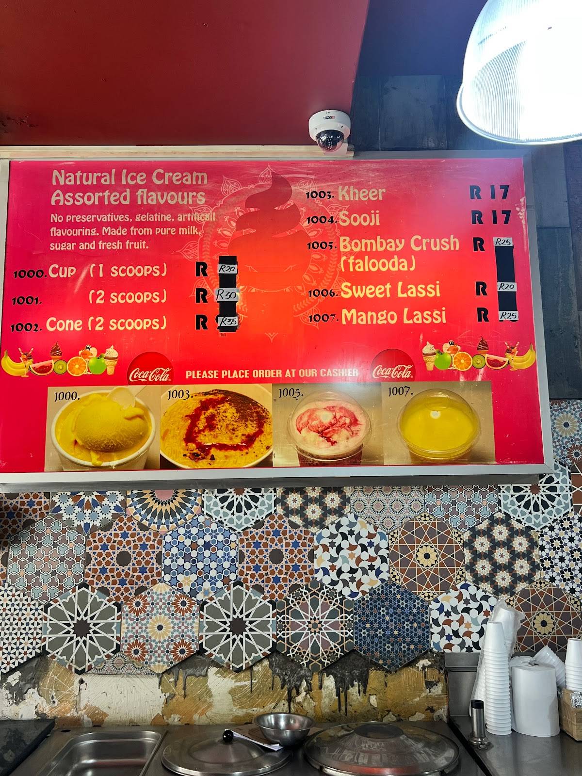 Menu at Eastern Food Bazaar restaurant, Cape Town