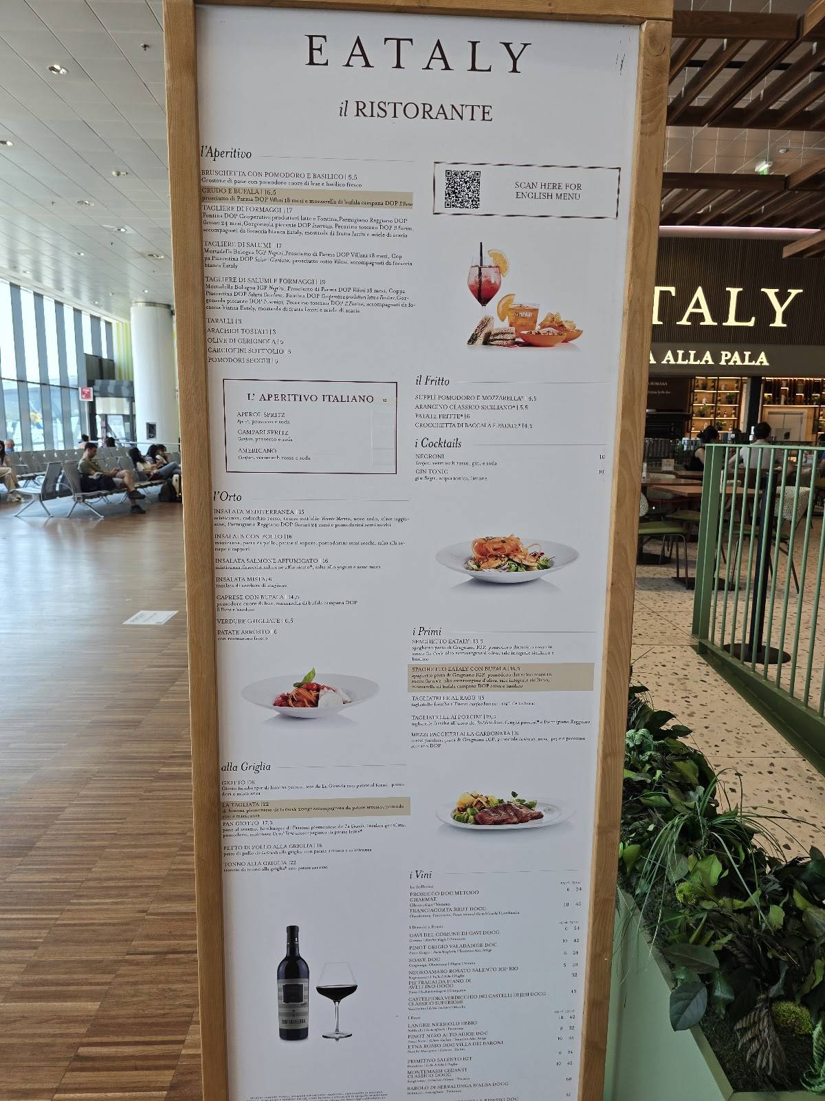 Speisekarte von Eataly restaurant, Orio al Serio