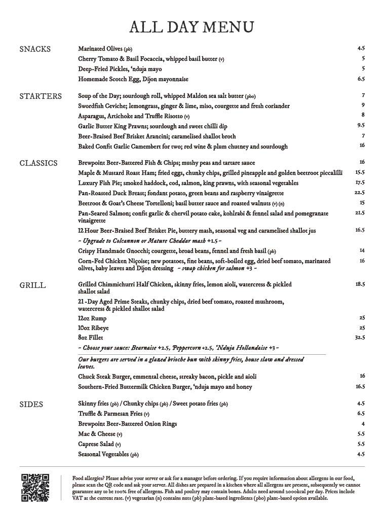 Menu at Eaton Oak, St Neots pub & bar, Saint Neots, Crosshall Rd