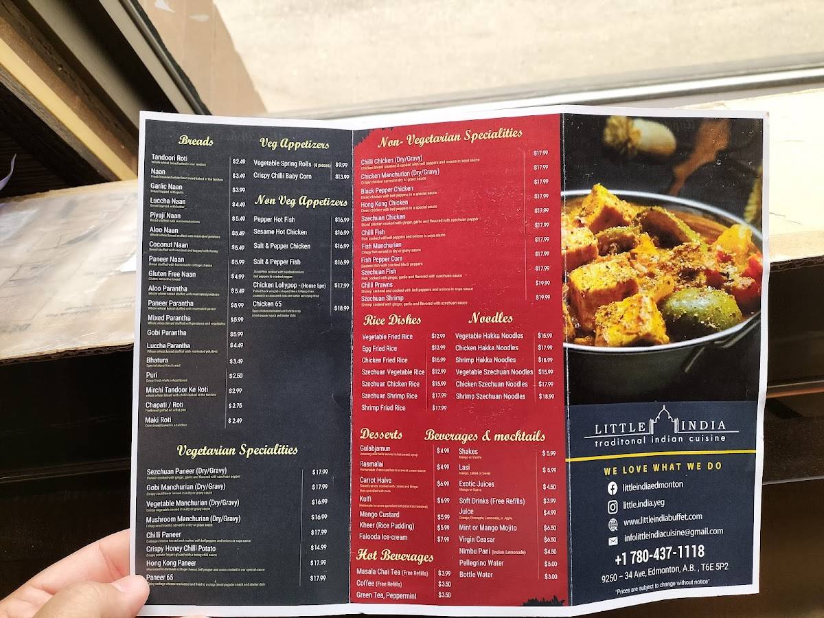 Menu at Little India Restaurant, Voted Best Indian, Buffet, Dine-in ...