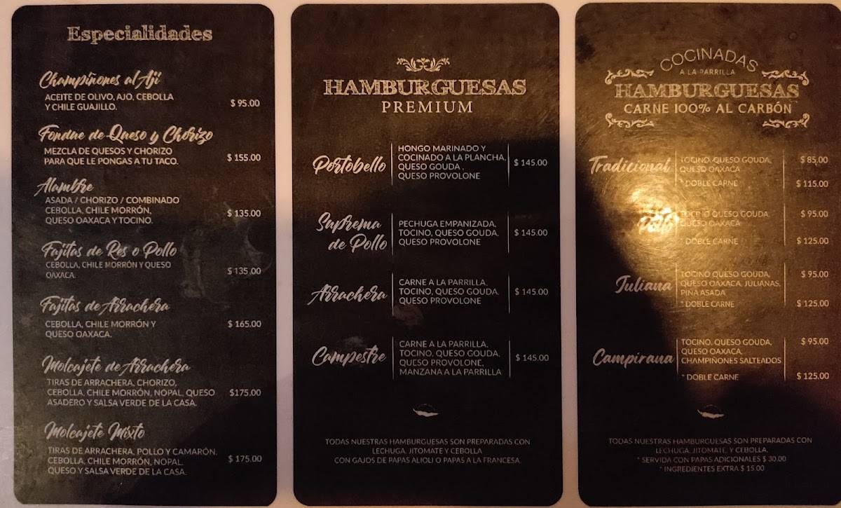 Carta del restaurante El Ajimil, Morelia, C. del Bucareli 1451