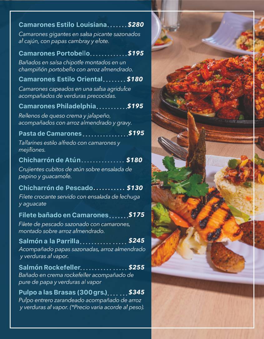 Carta del restaurante El Calamar del Monterrey (Suc. Concordia), Apodaca