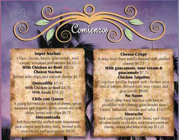 Menu at El Charro Grill Mexican Restaurant, Sumner