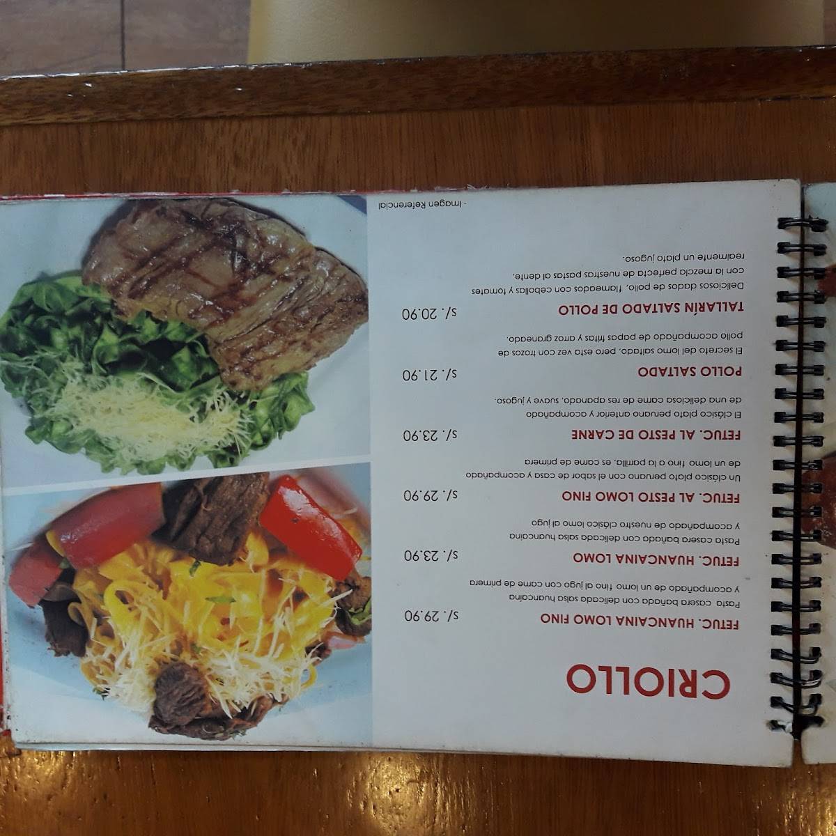 Carta del restaurante El Colonial, Lima, Av. Óscar R. Benavides 721