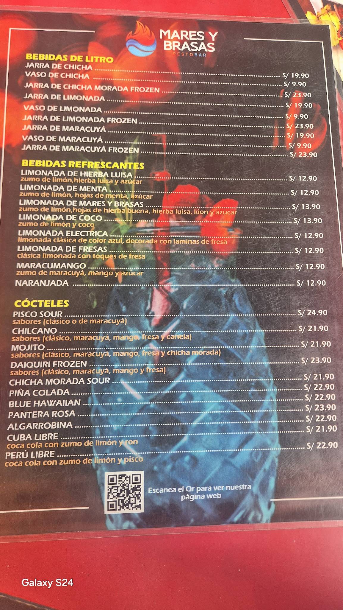 Carta del restaurante El Colonial, Lima, Av. Óscar R. Benavides 721