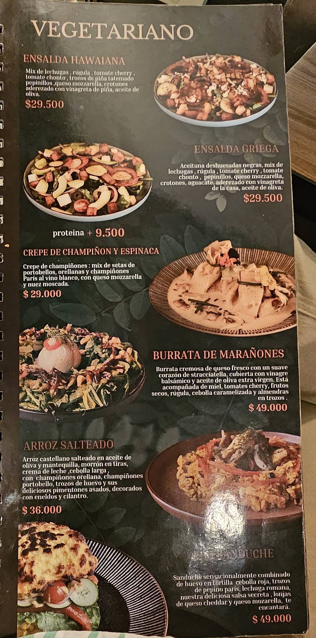 Menu at El Don Restaurantes, Bogotá
