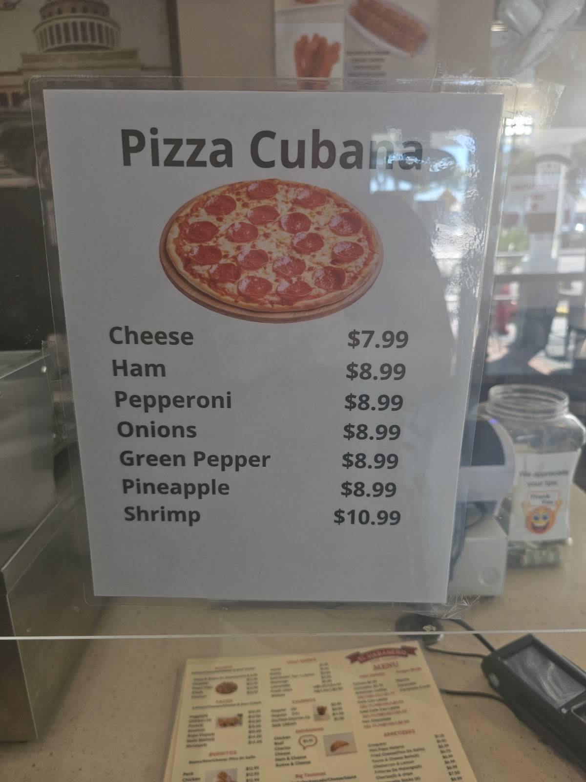 Menu at El Habanero Cafe Cubano, Key West