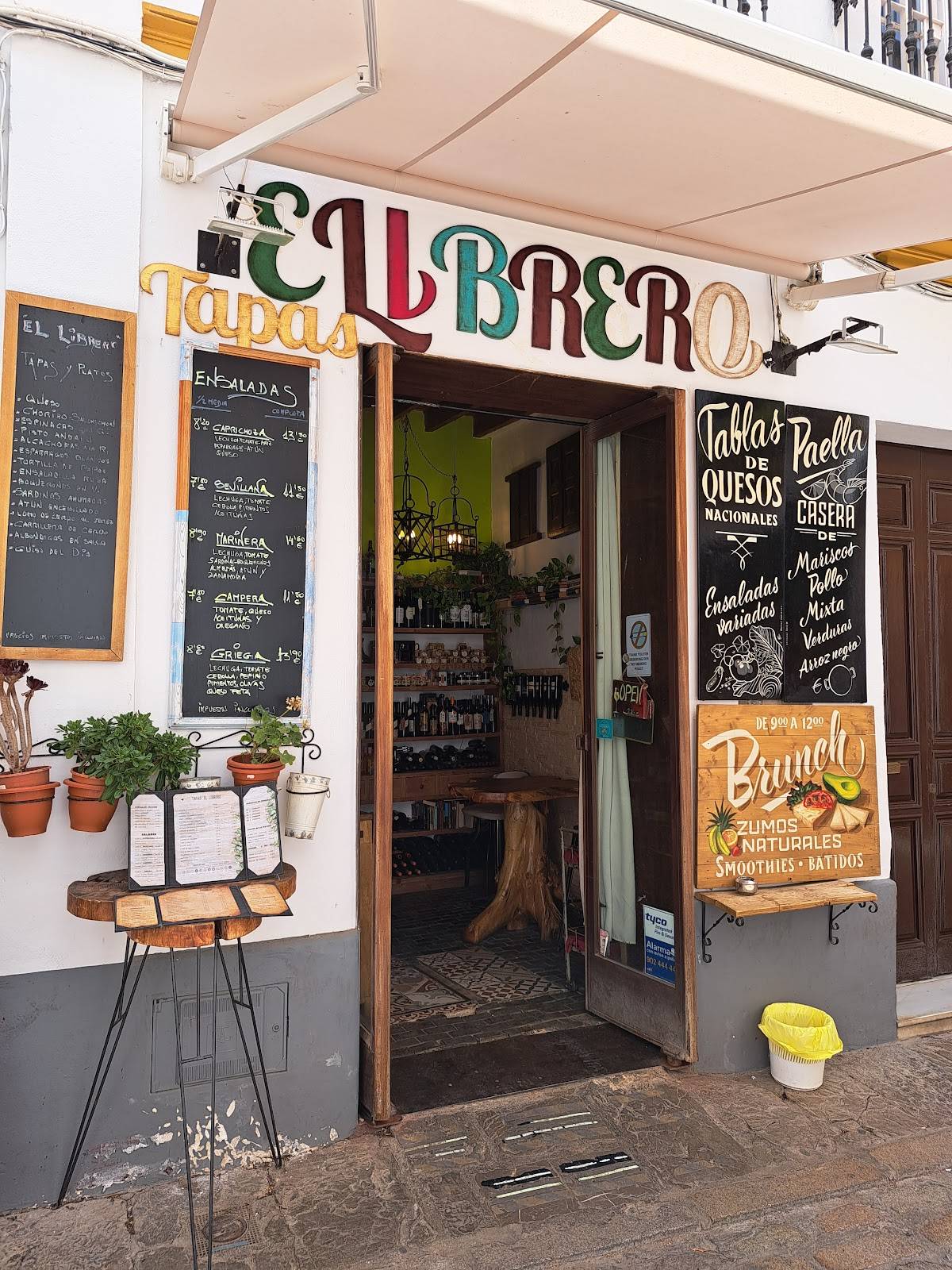 Carta del pub y bar El librero tapas, Sevilla