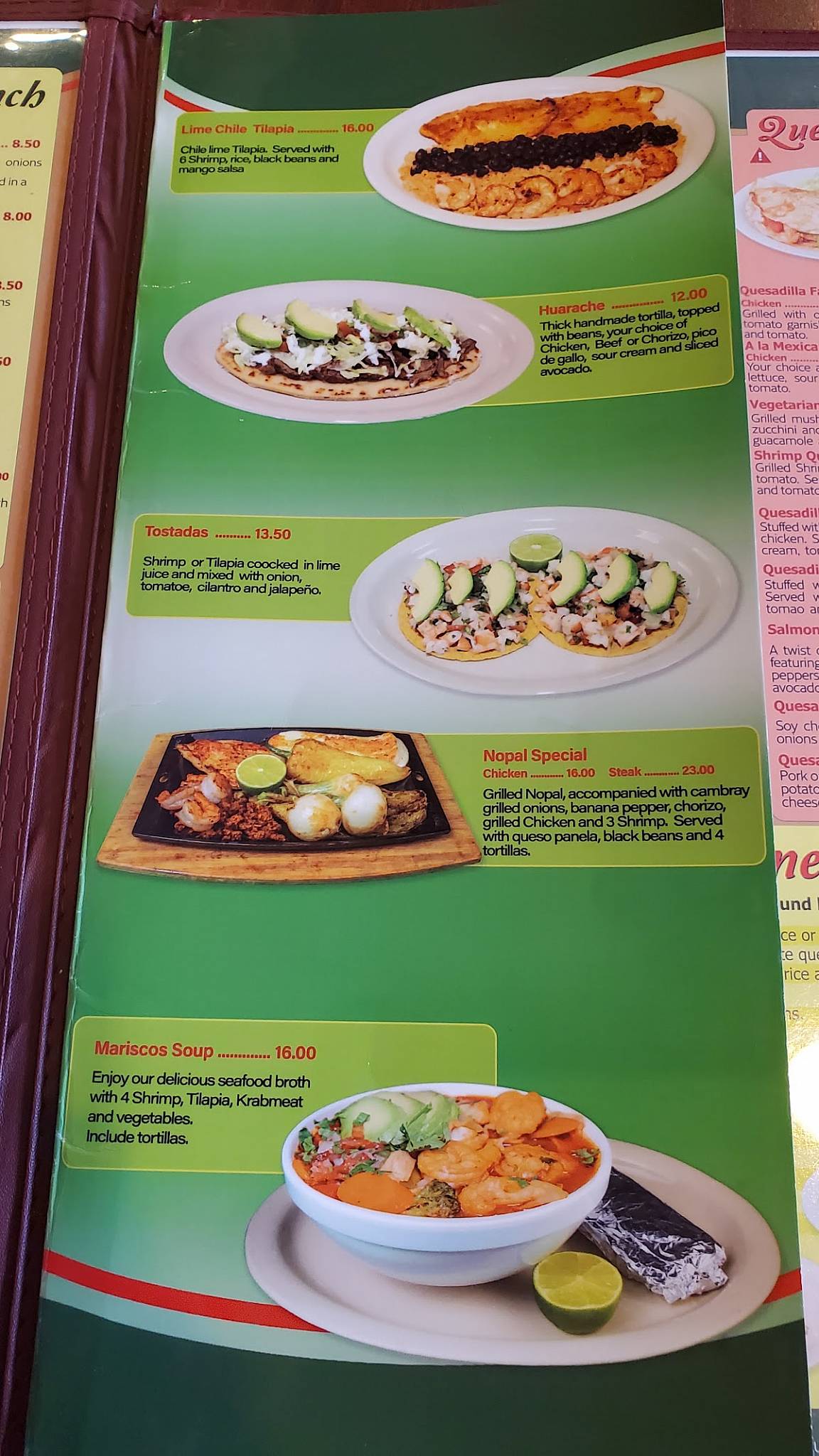 Menu at El Nopal Mexican Cuisine restaurant, Columbus, N National Rd