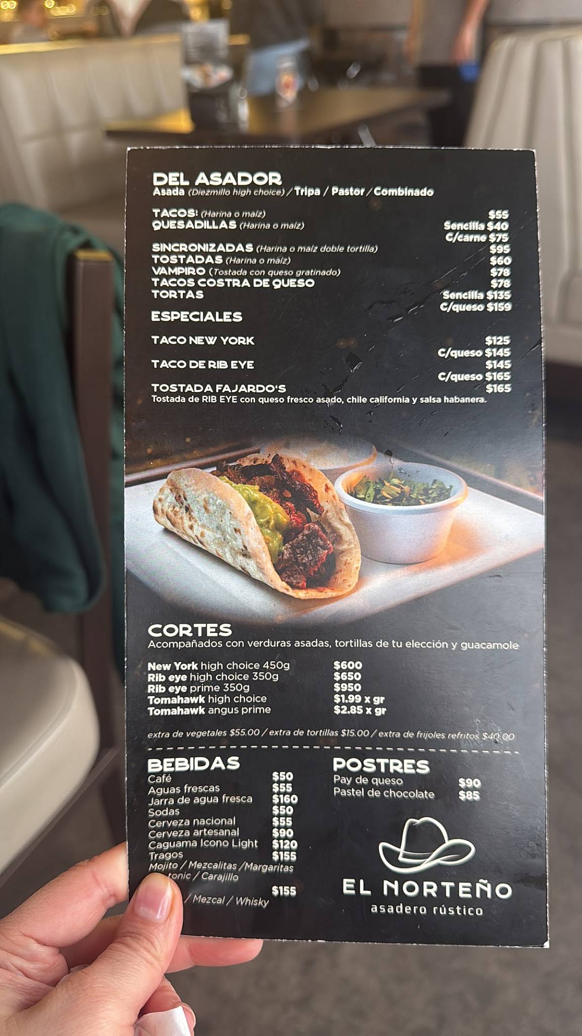 Carta del restaurante El Norteño Asadero Rústico, Mexicali