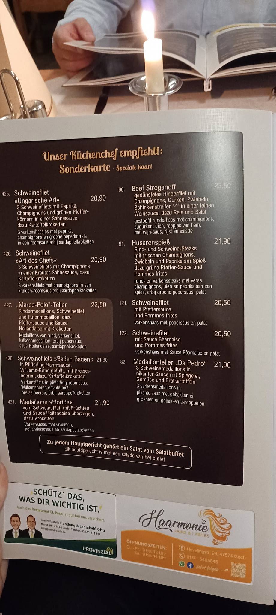 El paso highlands menu store