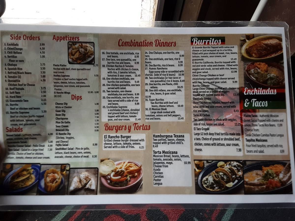 Menu at El Rancho Bar & Grill - D'Iberville, D'Iberville