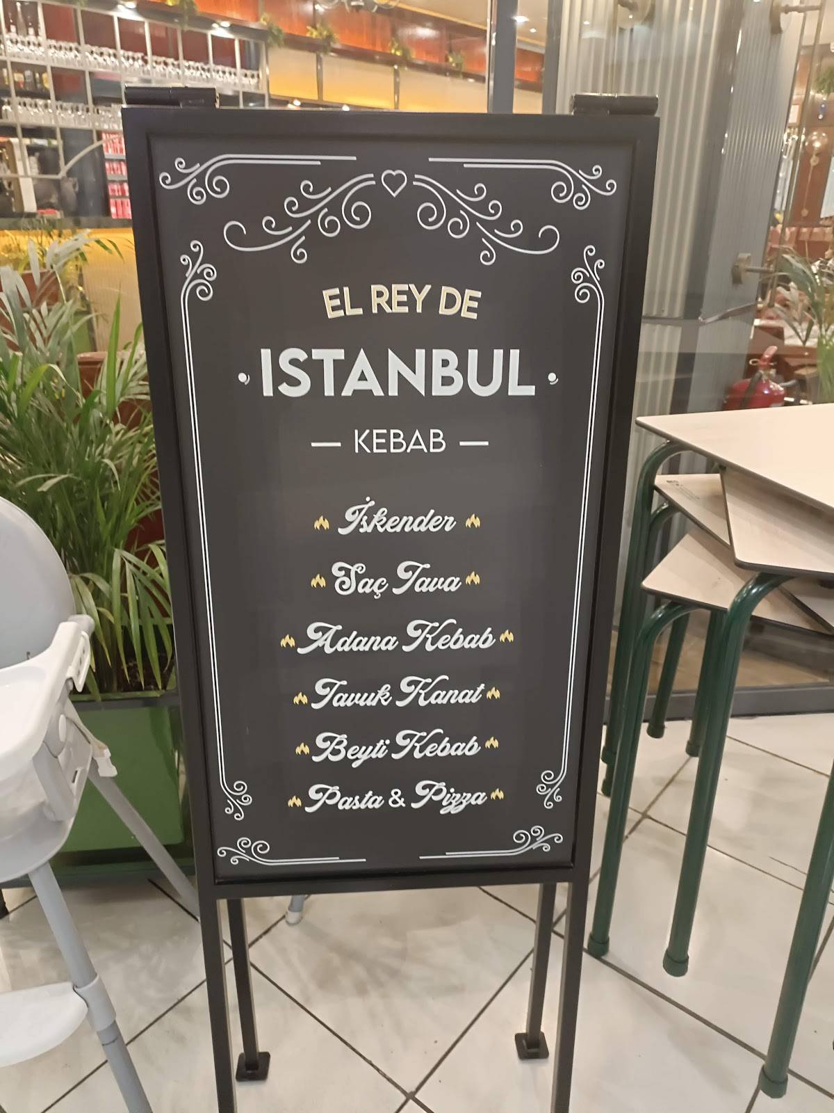 Carta del restaurante El Rey del Istanbul, Valencia