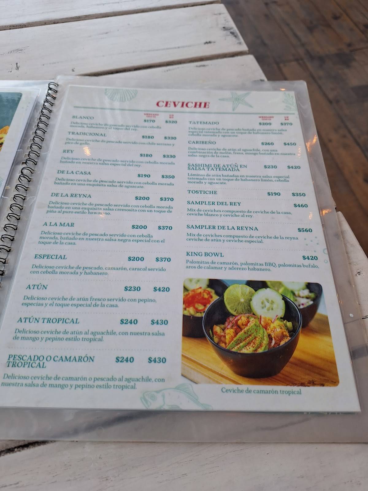 Carta del restaurante El Rey del Ceviche Boulevard, Veracruz, Blvd ...