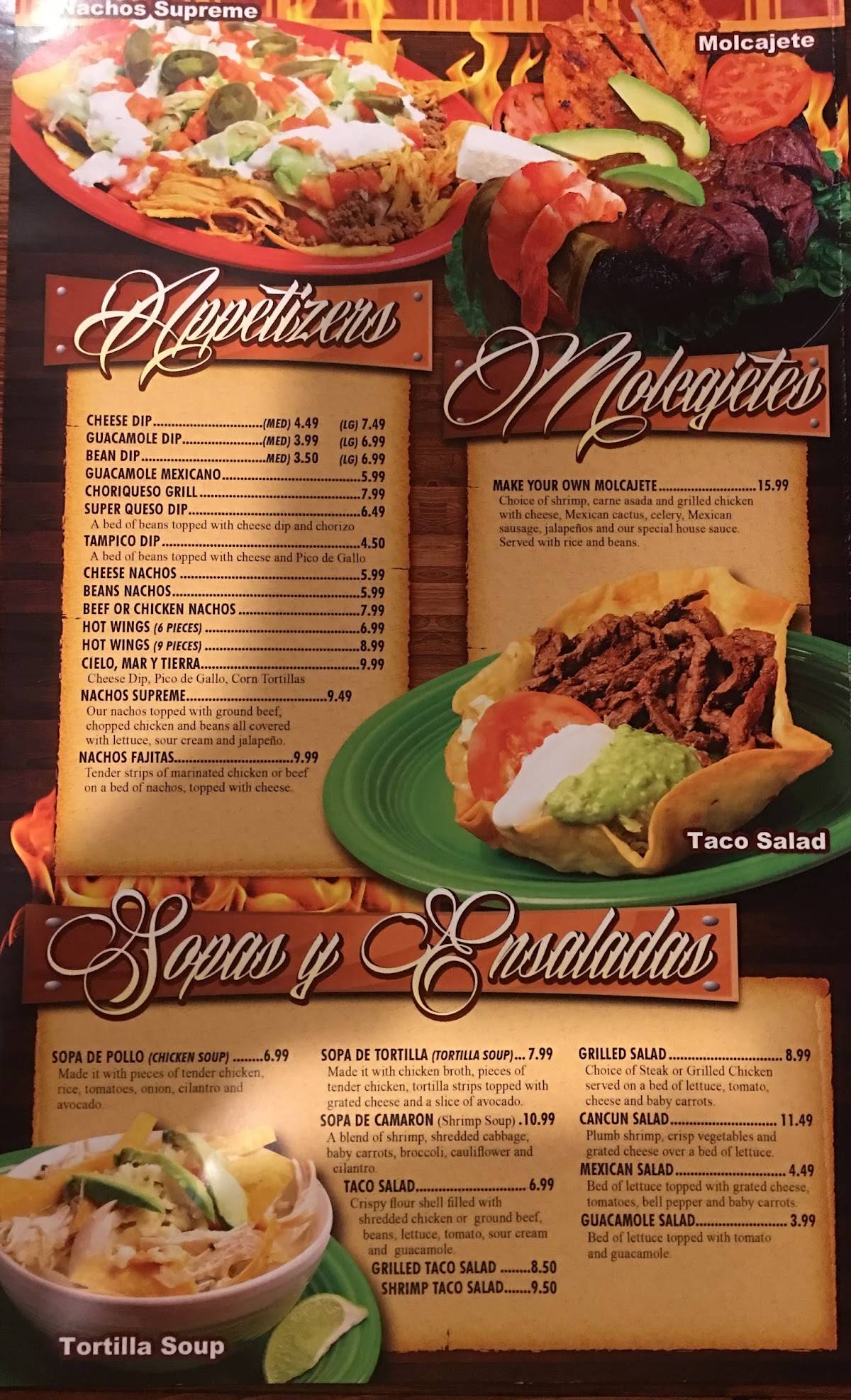 Menu at El Toro Loco restaurant, Memphis, Poplar Ave