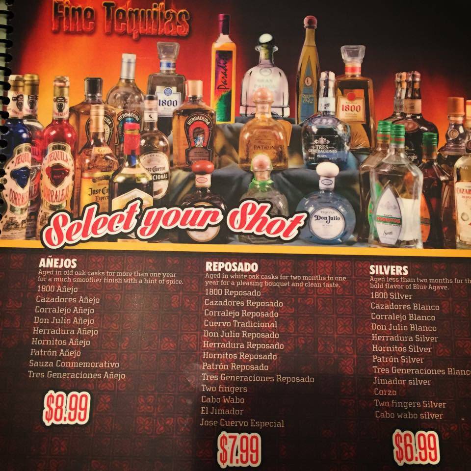 Menu at El Toro Loco restaurant, Memphis, Poplar Ave