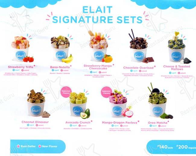 Carta del postres Elait + Overdoughs, Taguig