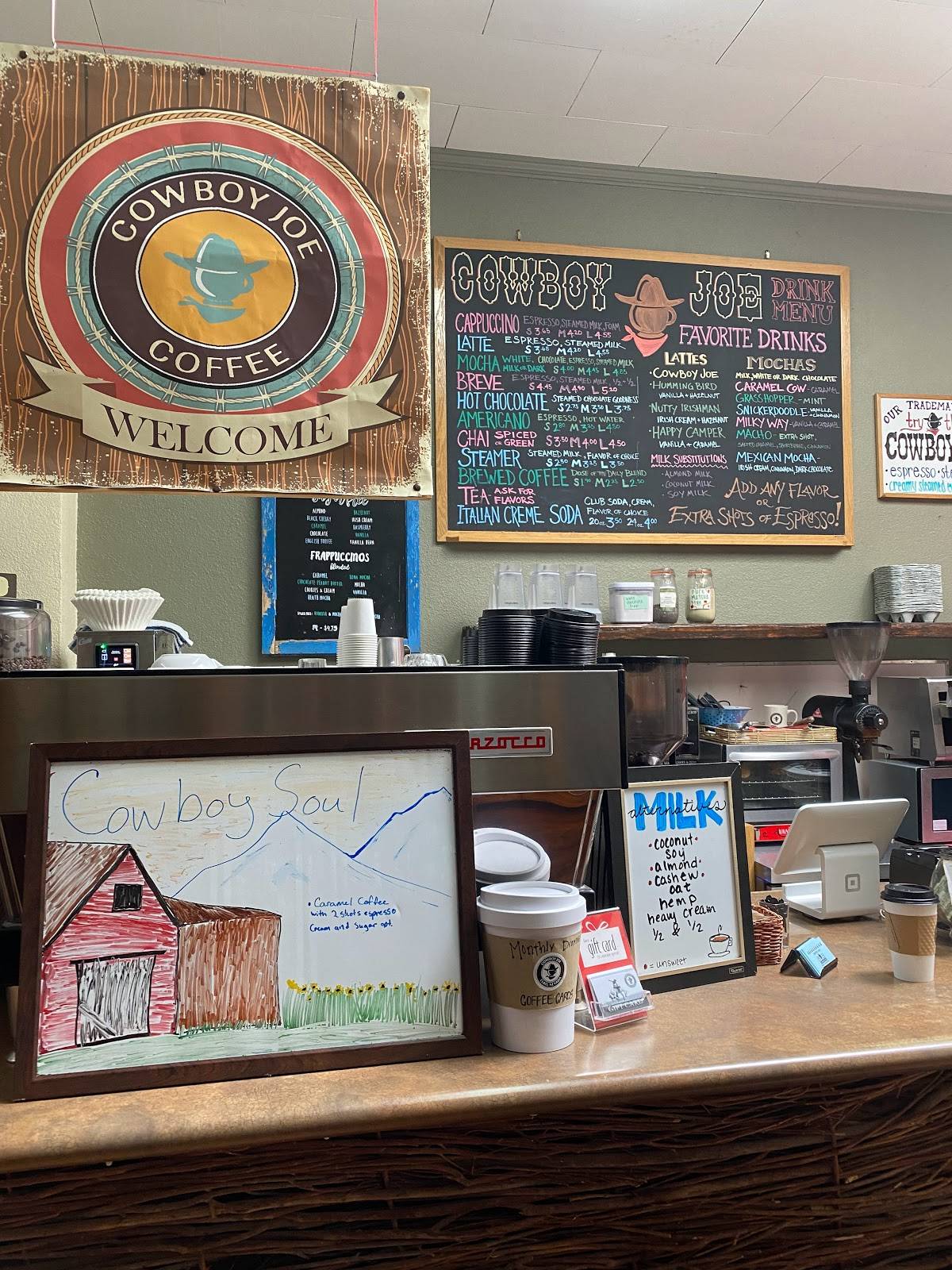 Menu at Cowboy Joe Downtown cafe, Elko
