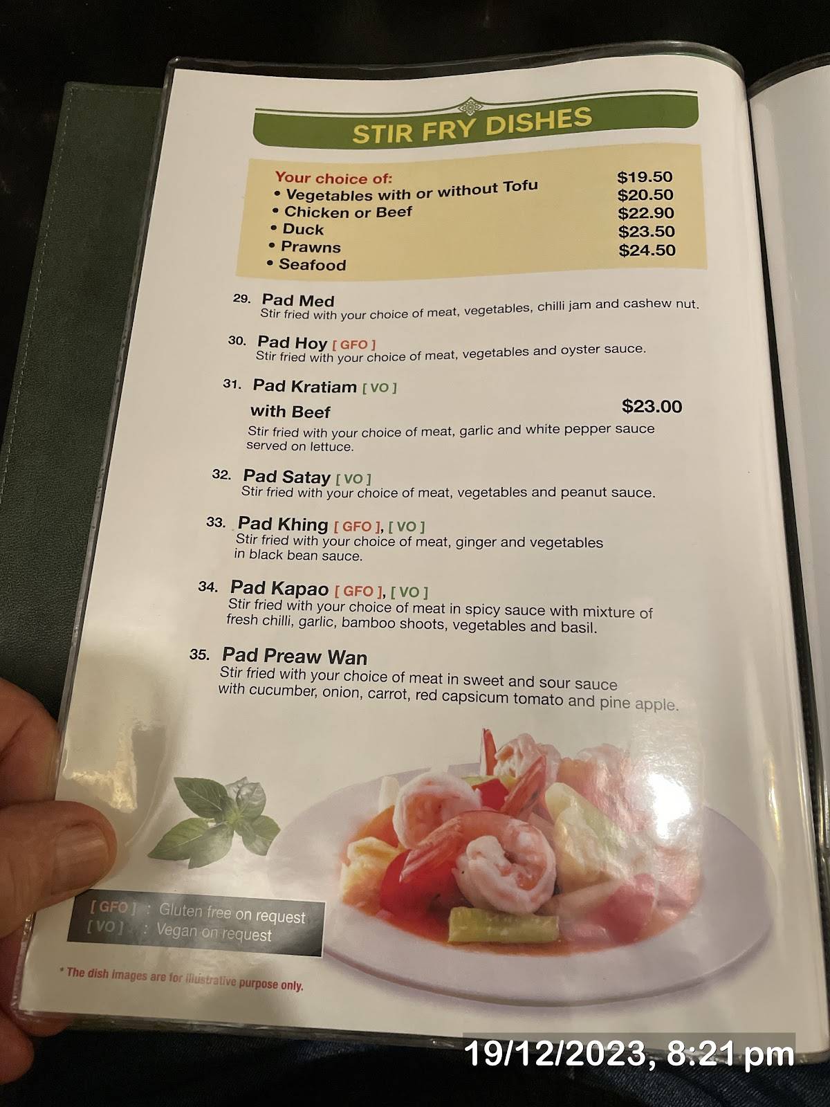 Menu at Emerald Thai Restaurant, Emerald