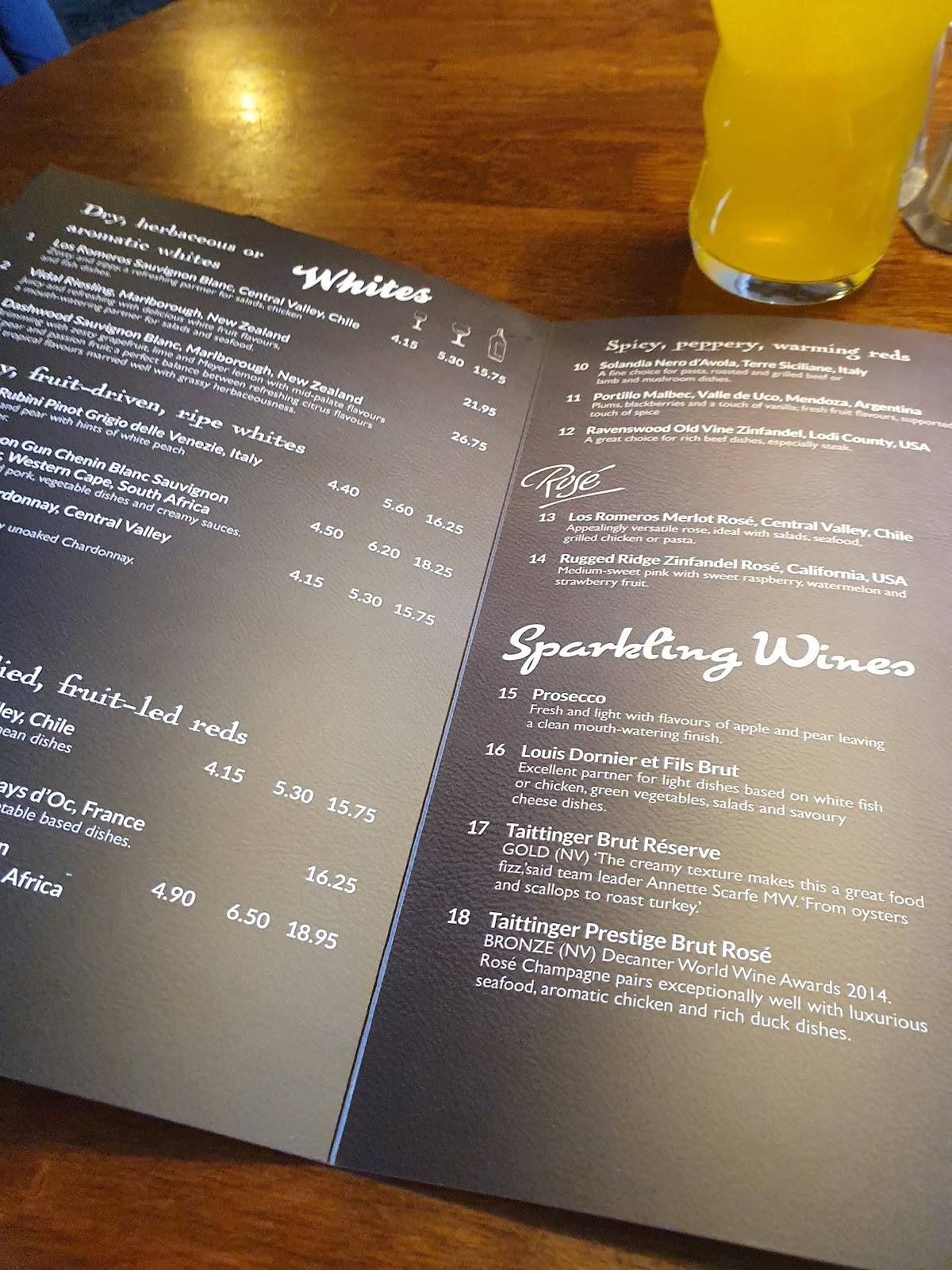 Menu at The Engine Room pub & bar, Gateshead