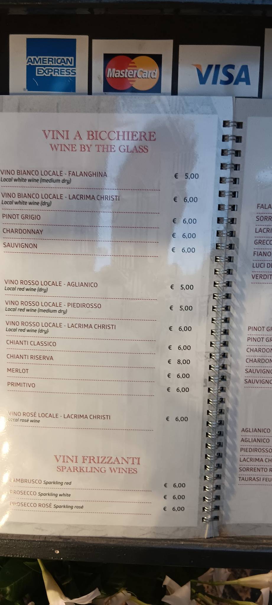 Menu at Enjoy Restaurant, Sorrento