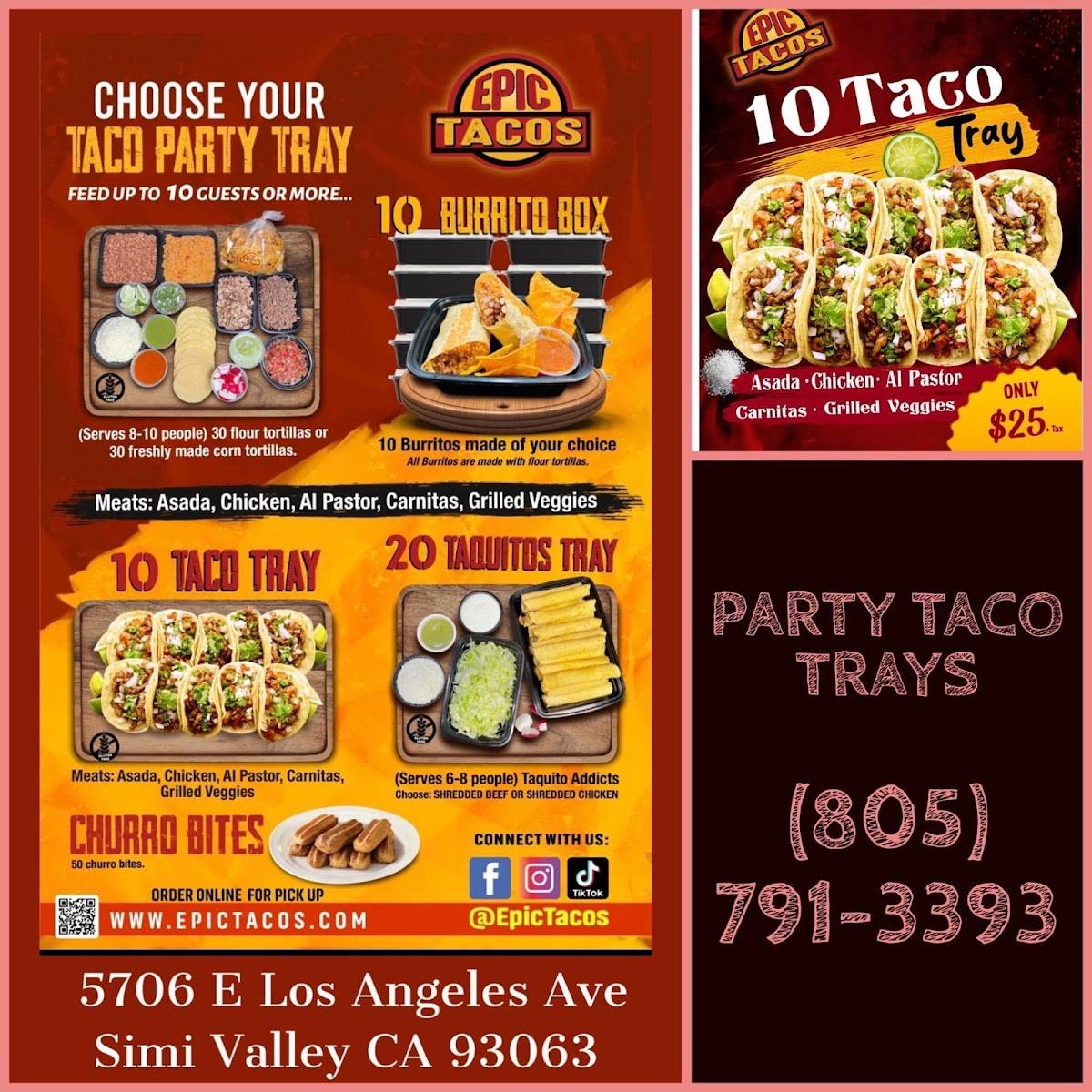 Carta de Epic Tacos Restaurant -Simi Valley, Simi Valley, E Los Angeles Ave