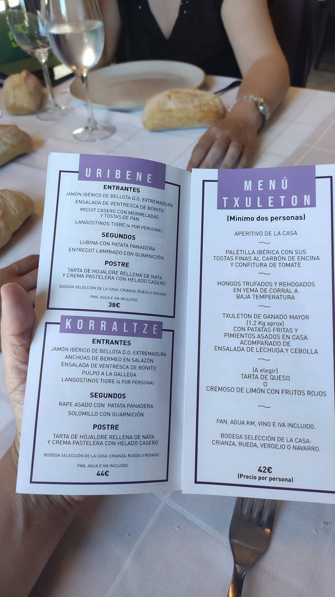 Carta del restaurante Dandaka Jatetxea, Erandio