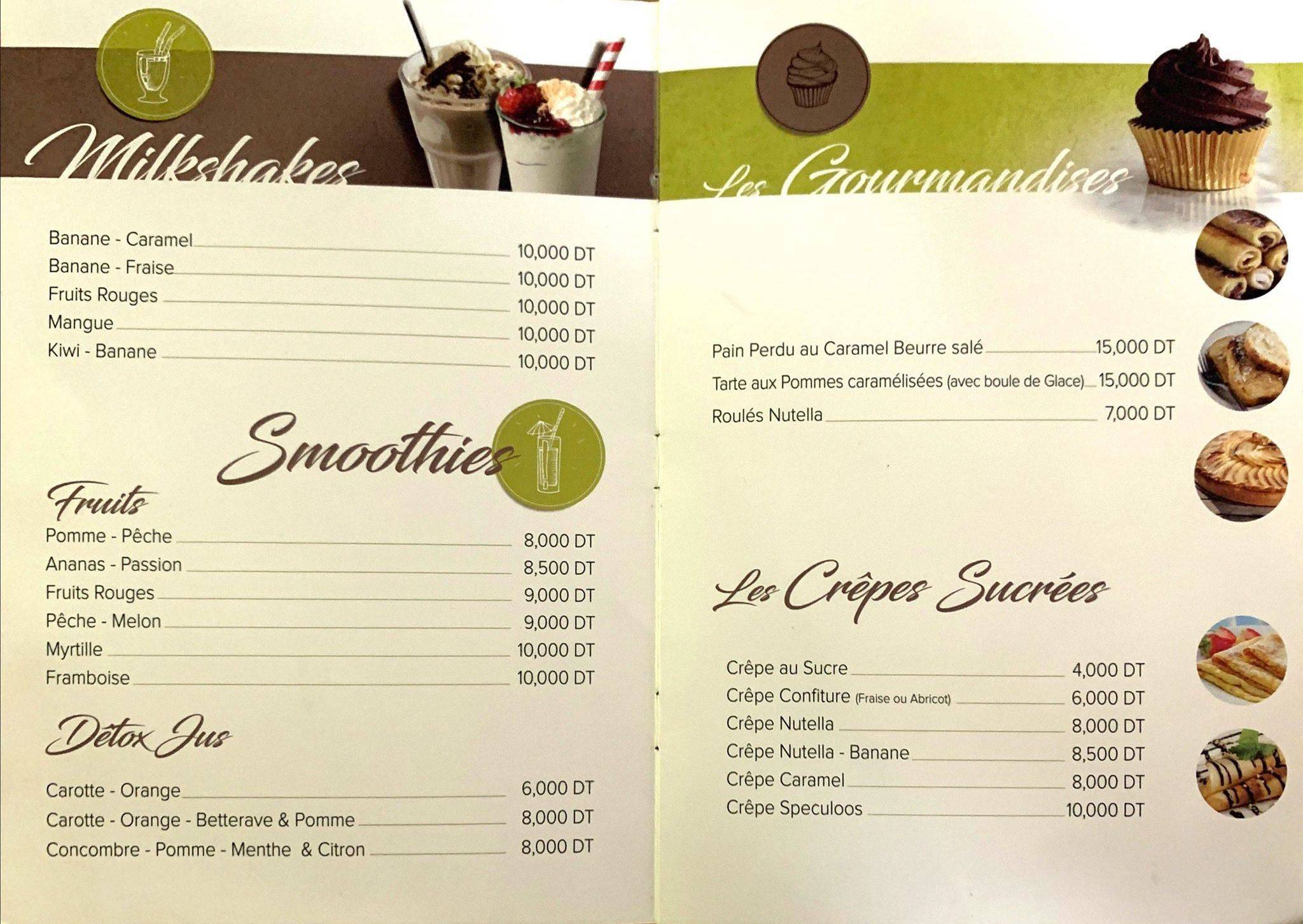 Menu at The Garden Bistro- Centre Urbain Nord, Tunis