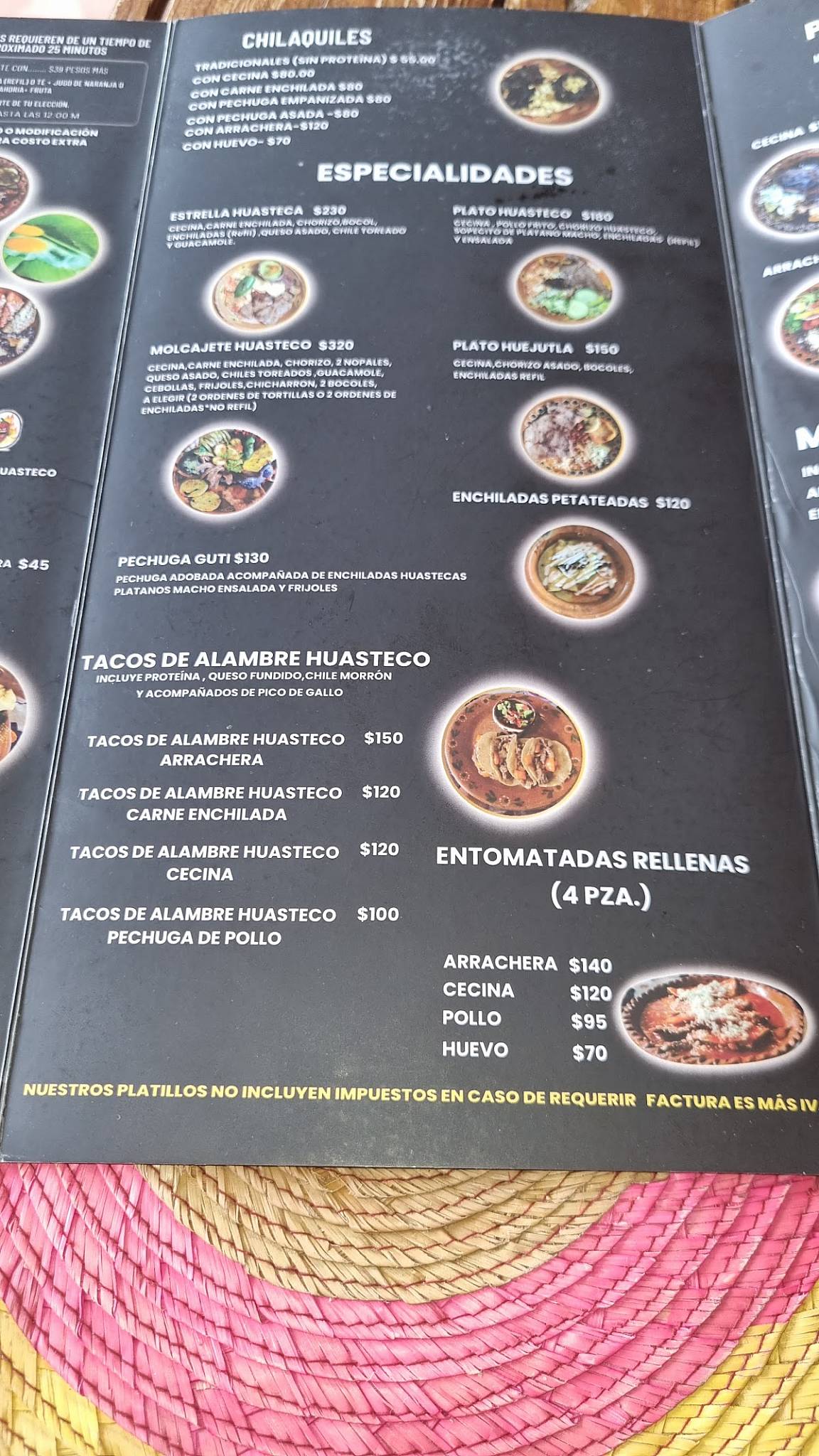 Menu at Estrella Huasteca Restaurante, Tulancingo