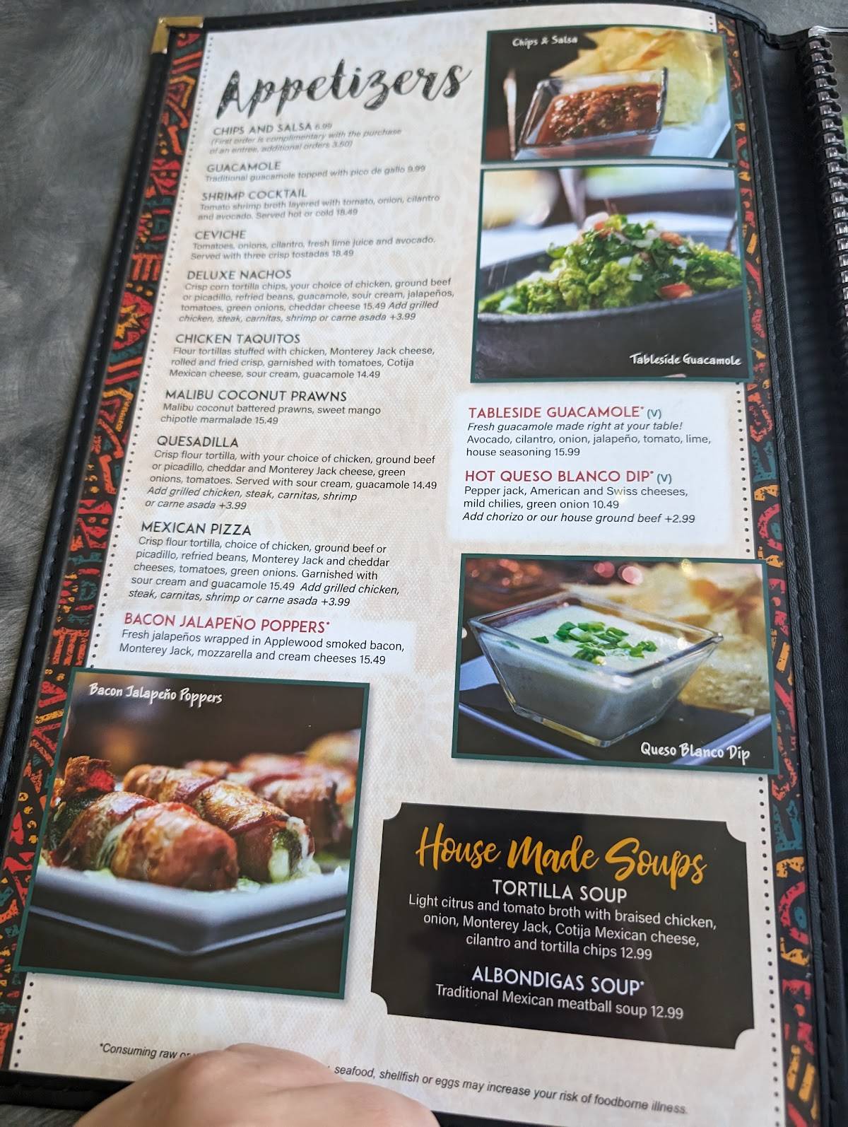 Menu at Tres Chiles Picosos restaurant, Eureka
