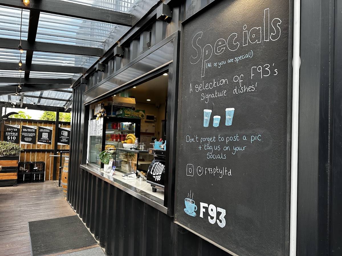 Menu at F93 Cafe, Keswick